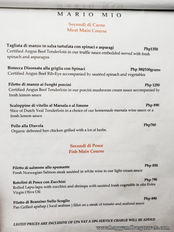 Trattoria Mario Mio Ristorante Italiano Tagaytay - Happy and Busy Travels