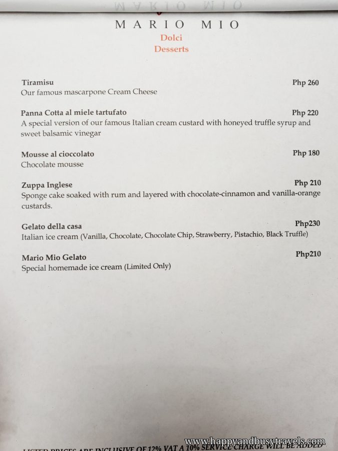 Trattoria Mario Mio Ristorante Italiano Tagaytay - Happy and Busy Travels