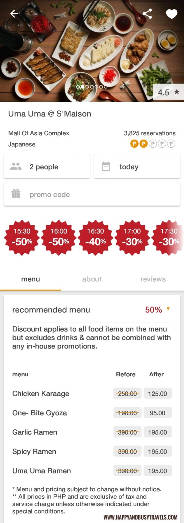 Eatigo - Dine up to 50% Discount! - Happy and Busy Travels