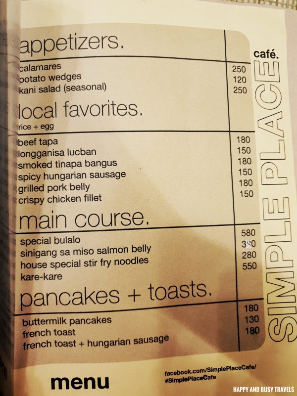 Simple Place Cafe, Tagaytay - Happy and Busy Travels