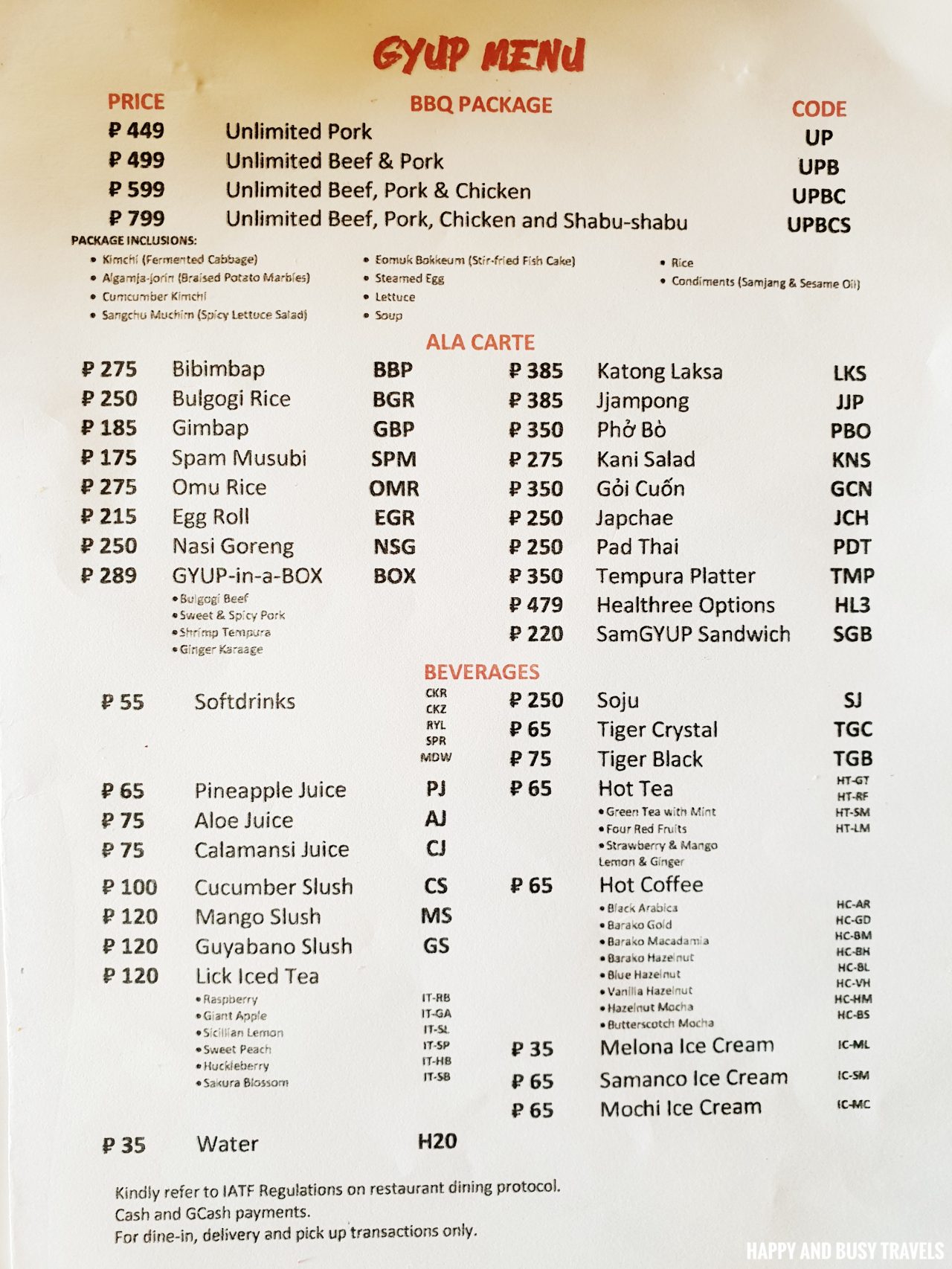 Gyup - Home of Pan Asian Cuisine - Happy and Busy Travels